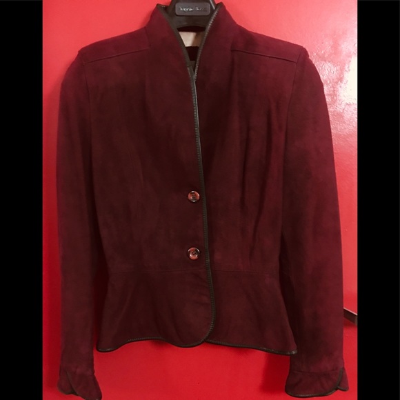 VINTAGE GABRIEL LEVY | Jackets & Coats | Gabriel Levy Cropped Burgundy ...